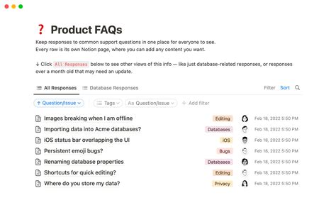 Internal Faqs Template By Notion Notion Marketplace