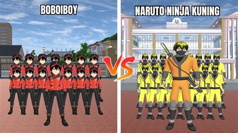 EXPERIMEN 100 BOBOIBOY HALILINTAR VS 100 NARTO NINJA KUNING SAKURA