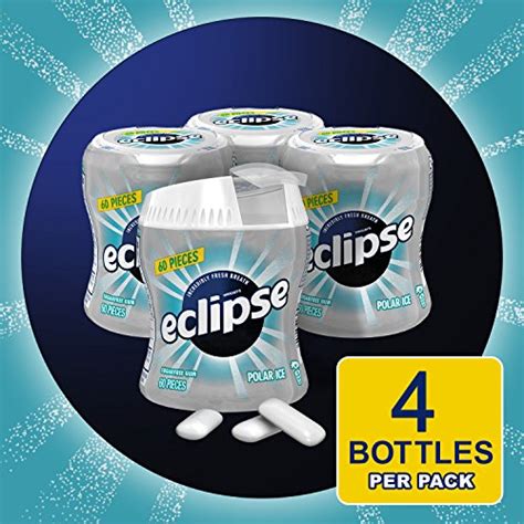 Eclipse Gum Polar Ice Sugar Free Chewing Gum 60 Piece Bottle 4 Pack