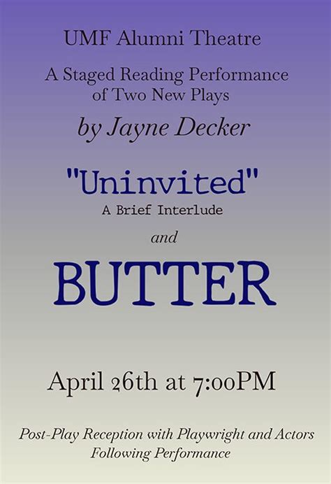 Award Winning Playwright And Director Jayne Decker Presents Two New