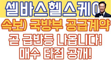 셀바스헬스케어 주가전망 속보 국방부 초대형 공급 계약 임박 곧 급반등 나옵니다 매수 타점 공개 Youtube