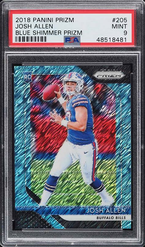 2018 Panini Prizm Blue Shimmer Prizms Josh Allen Rookie 9 205 Psa 9