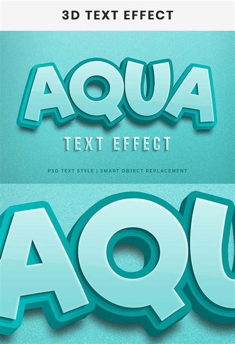 Aqua 3d Text Effect Generator And Style Effect 3 Styles And Sizes