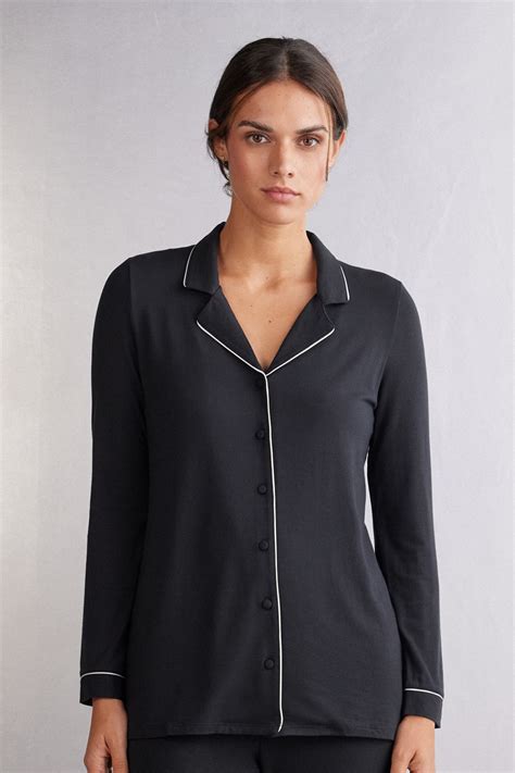 Camisa De Manga Comprida Em Micromodal Cld701 Intimissimi