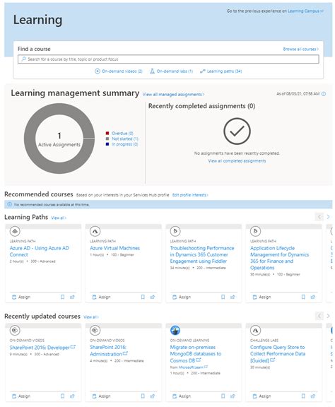 Services Hub Learning Management Microsoft Learn