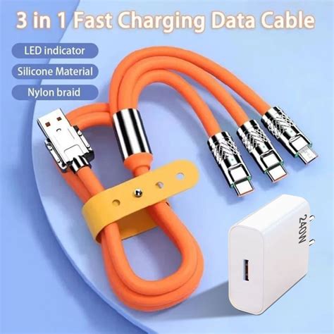 Jual Data In Charging Data Cable W Ports Adapter W Type C Cable For Iphone Ios Usb