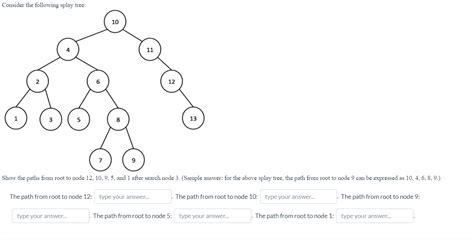 solved consider the following splay tree 10 11 13 show the