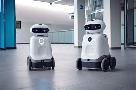 Two Robots One With Sensors And Other Safety Features And The Other Without Interacting In A