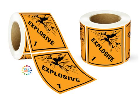 Class 1 Explosive 1 Hazchem Label Roll K2k Signs Australia