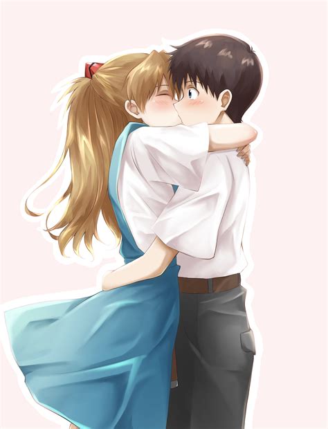 Souryuu Asuka Langley And Ikari Shinji Neon Genesis Evangelion Drawn