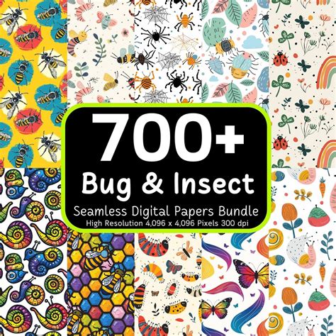 700 Bug Insect Seamless Patterns Insect Seamless Pattern Bug Seamless File Cute Seamless