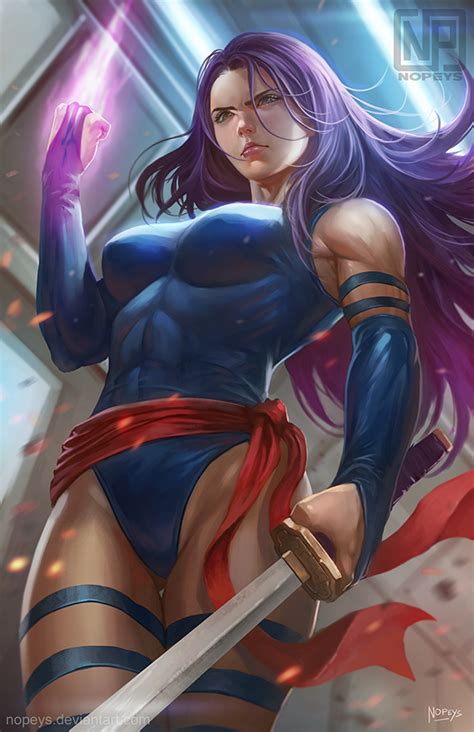 Nopeys Psylocke Marvel X Men Commission 1girl Aura Bare