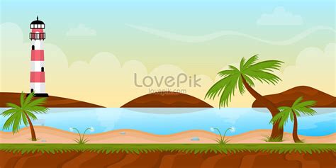평면 등대 배경입니다 일러스트 무료 다운로드 Lovepik
