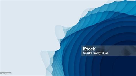 흰색에서 파란색 종이 레이어 3d 추상 그라데이션 페이퍼컷 다채로운 종이 접기 모양 개념 0명에 대한 스톡 벡터 아트 및 기타