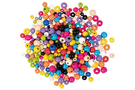 Perles Rondes En Bois Couleurs Assorties Perles Perles Bois Doigts