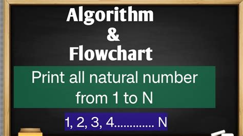 Write Algorithm To Print All Natural Numbers From 1 To N And Draw Flowchart For It Youtube