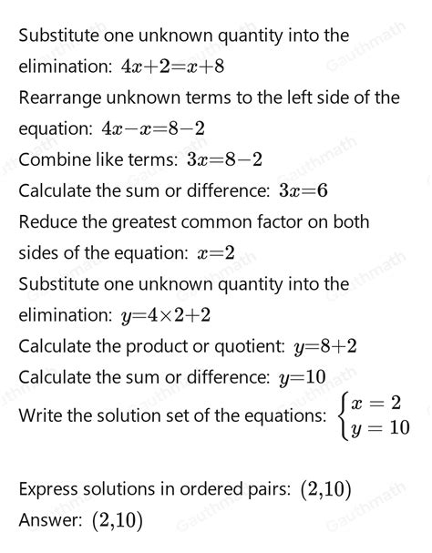 Solved Is 210 A Solution To This System Of Equatio Y4x2 Yx8 Math