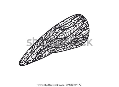 Angel Wing Outline Drawing On White Stock Illustration 2218262877