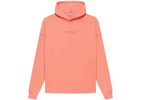 Fear Of God Essentials Relaxed Hoodie Coral Mens Fw22 Us