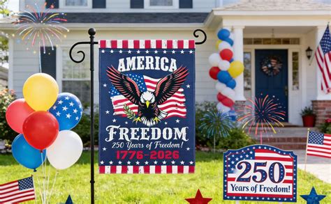 250th Anniversary America Garden Flag 12x18 Double Sided