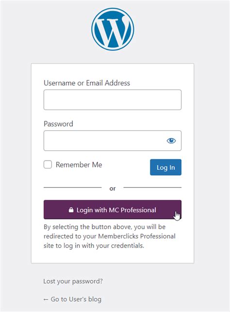 integrating with wordpress single sign on sso mc professional