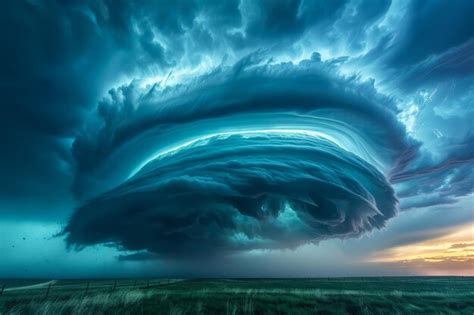 Premium Photo Majestic Supercell Thunderstorm Cloud Formation Over