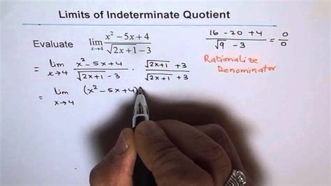 Limit By Factoring And Rationalization Youtube