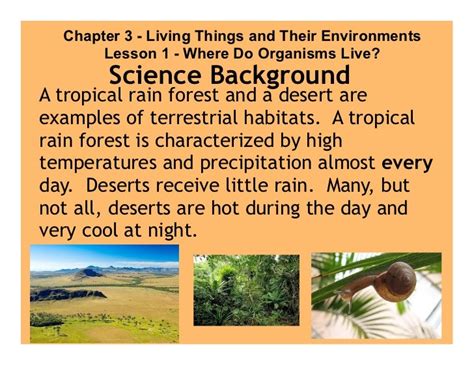 Lesson 1 Where Do Organisms Live