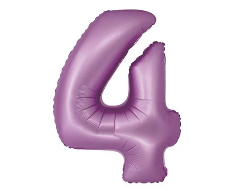 Balon Foliowy Cyfra 4 Fioletowa Matowa Smart 76cm Balony Foliowe