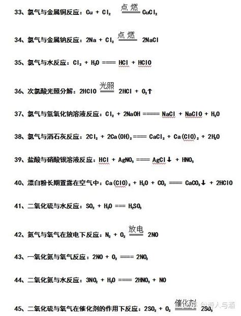 高中化学必修一必修二化学方程式汇总可打印 知乎