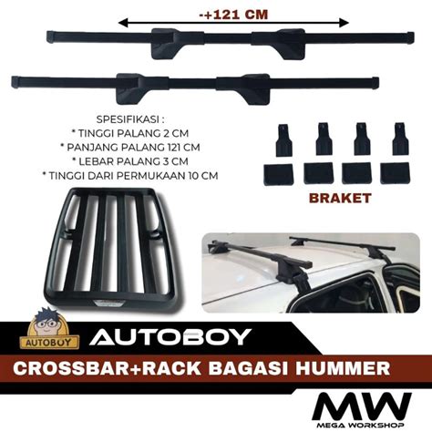 Jual Mega Rack Bagasi Atas Mobil HUMMER Cross Bar Autoboy Kaki Rack