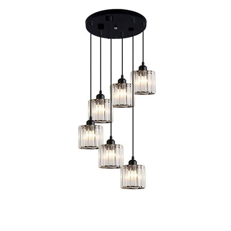 Modern Rectangle Glassy Pendant Light With Clear Crystal Shade Pendant Lights