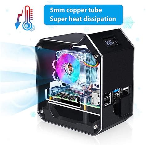 52pi Raspberry Pi 4 Mini Tower Nas 套件帶 Pwm Rgb 風扇的 Ice 塔式冷卻 蝦皮購物