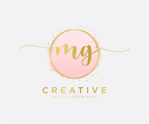 Initial MG Feminine Logo Usable For Nature Salon Spa Cosmetic And