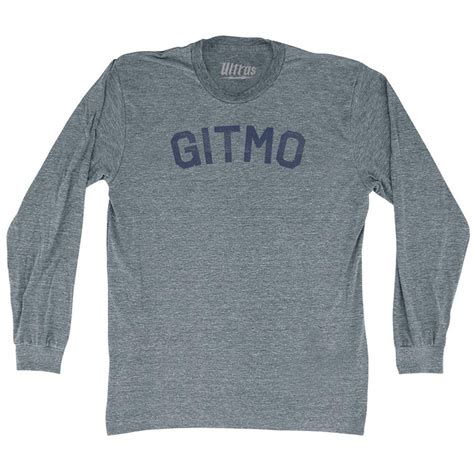 Gitmo Adult Tri Blend Long Sleeve T Shirt Athletic Grey