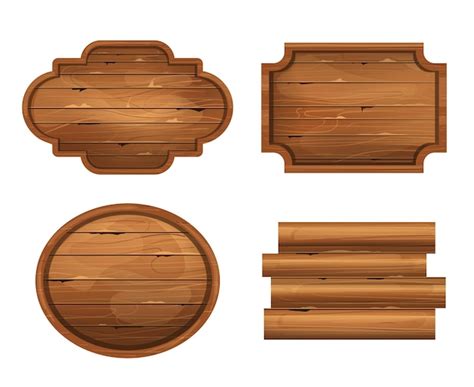 Tablero De Madera Realista Aislado Sobre Fondo Blanco Vector Premium
