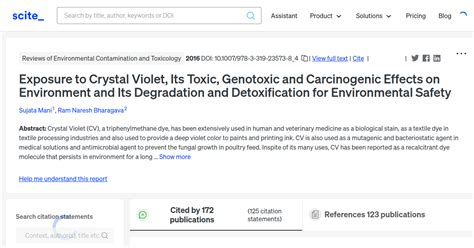 Exposure To Crystal Violet Its Toxic Genotoxic And Carcinogenic