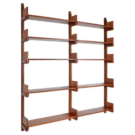 1950s 1960s Italian Teak Modular Shelving System Brutalist Bookcase 10 Shelves At 1stdibs