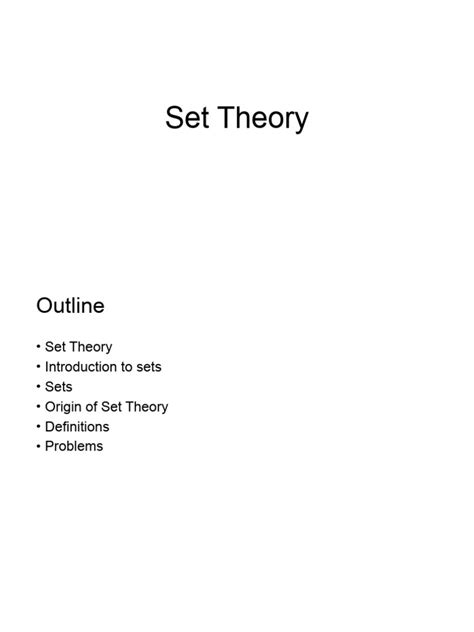 set theory pdf