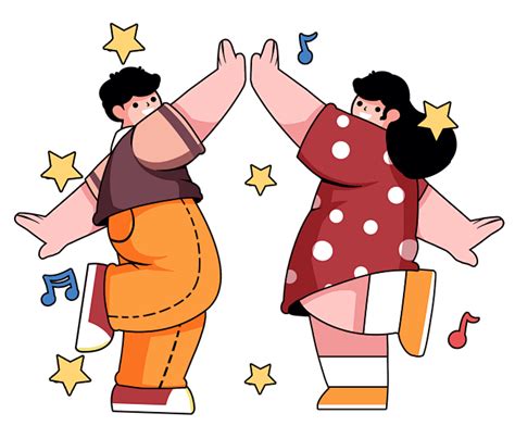 千库网五四青年节描边漫画风男生女生元素编号13611626