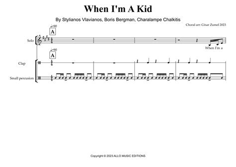 When I m A Kid arr César Zumel Sheet Music Demis Roussos SATB Choir
