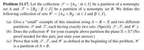 solved problem 11 17 let the collection y aα α e「} be a