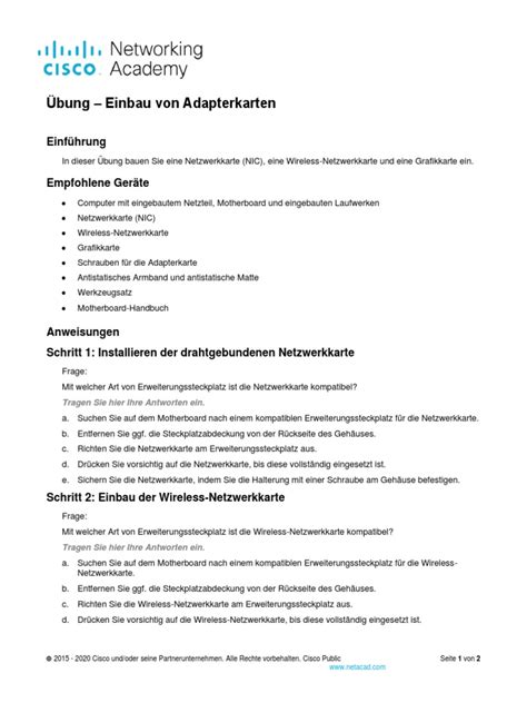 2156 Lab Install Adapter Cards Pdf