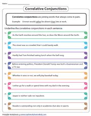 Identifying Correlative Conjunctions Turtle Diary Worksheet Worksheets Library