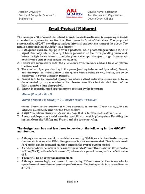 Midterm Project Computer Architecture 1 Pdf System Queue