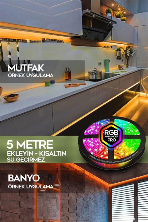 ORM Rgb Şerit Led Iç Ve Dış Mekan Metre Kumandalı Set Tak Çalıştır Renk Tuşlu Kumanda