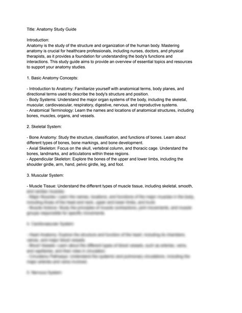 Solution Anatomy Study Guide 0a Studypool