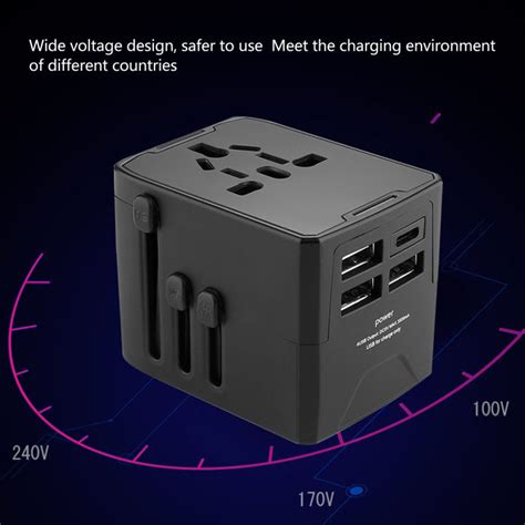 Universal Travel Adapter 100 240v Worldwide Usb Power Adapter Maximum 6a Output Automatic