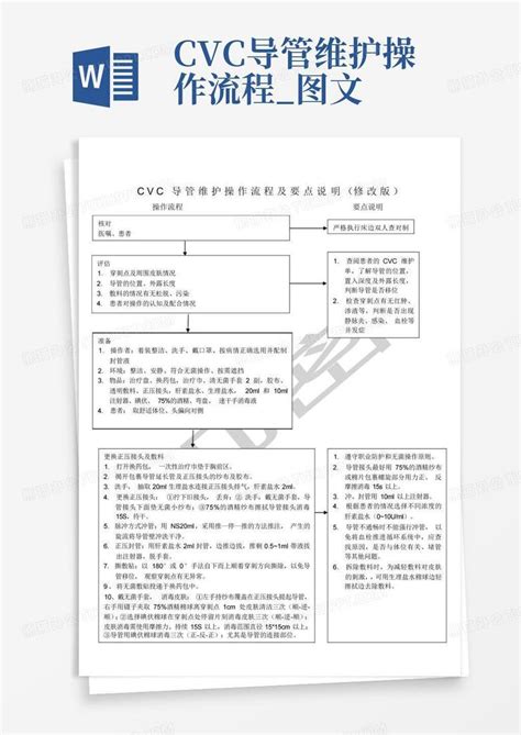 Cvc导管维护操作流程图文word模板下载编号qapdvxgy熊猫办公