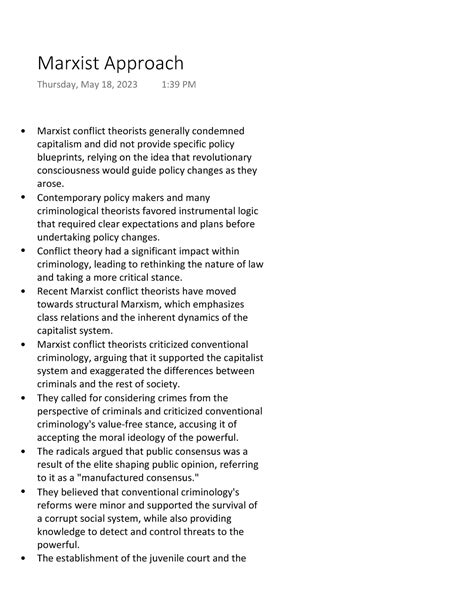 Marxist Approach Marxist Conflict Theorists Generally Condemned